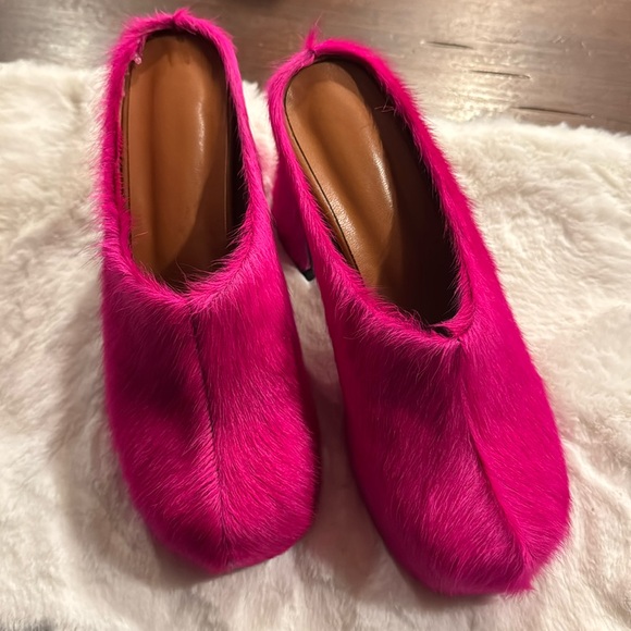 Shoes | Hot Pink Faux Fur Fuzzy Heels Adorable | Poshmark